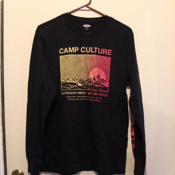 Old Navy | Shirts | Old Navy Dark Blue Long Sleeve Softwashed M Tshirt Camp Culture G | Poshmark